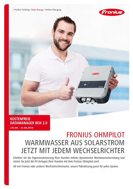 Fronius Ohmpilot installieren, kostenfreie Datamanager 2.0 Box sichern